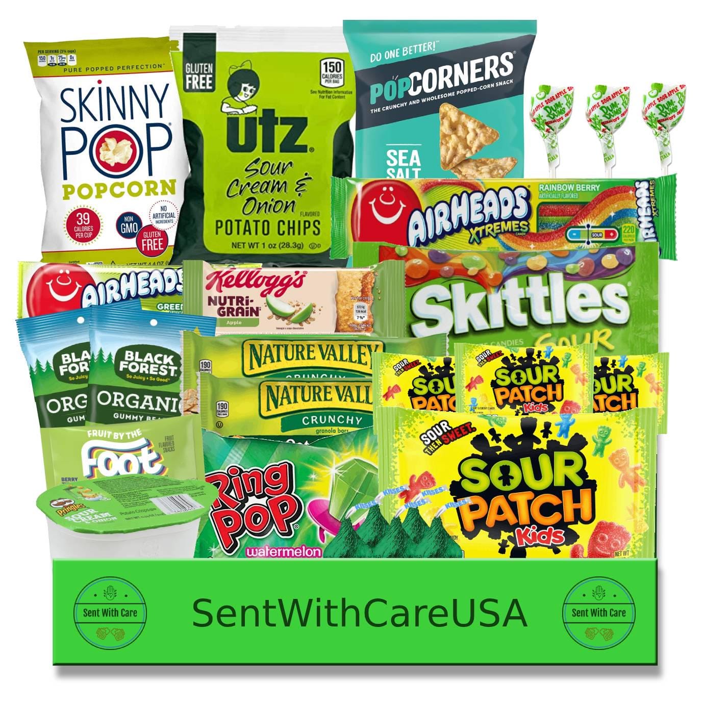 Green Snack Box & Green Gift Box - Green Gifts Gift Basket | Green ...