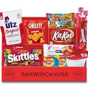 Red Snack Box & Red Gift Box - Red American Snack Box Basket | College ...