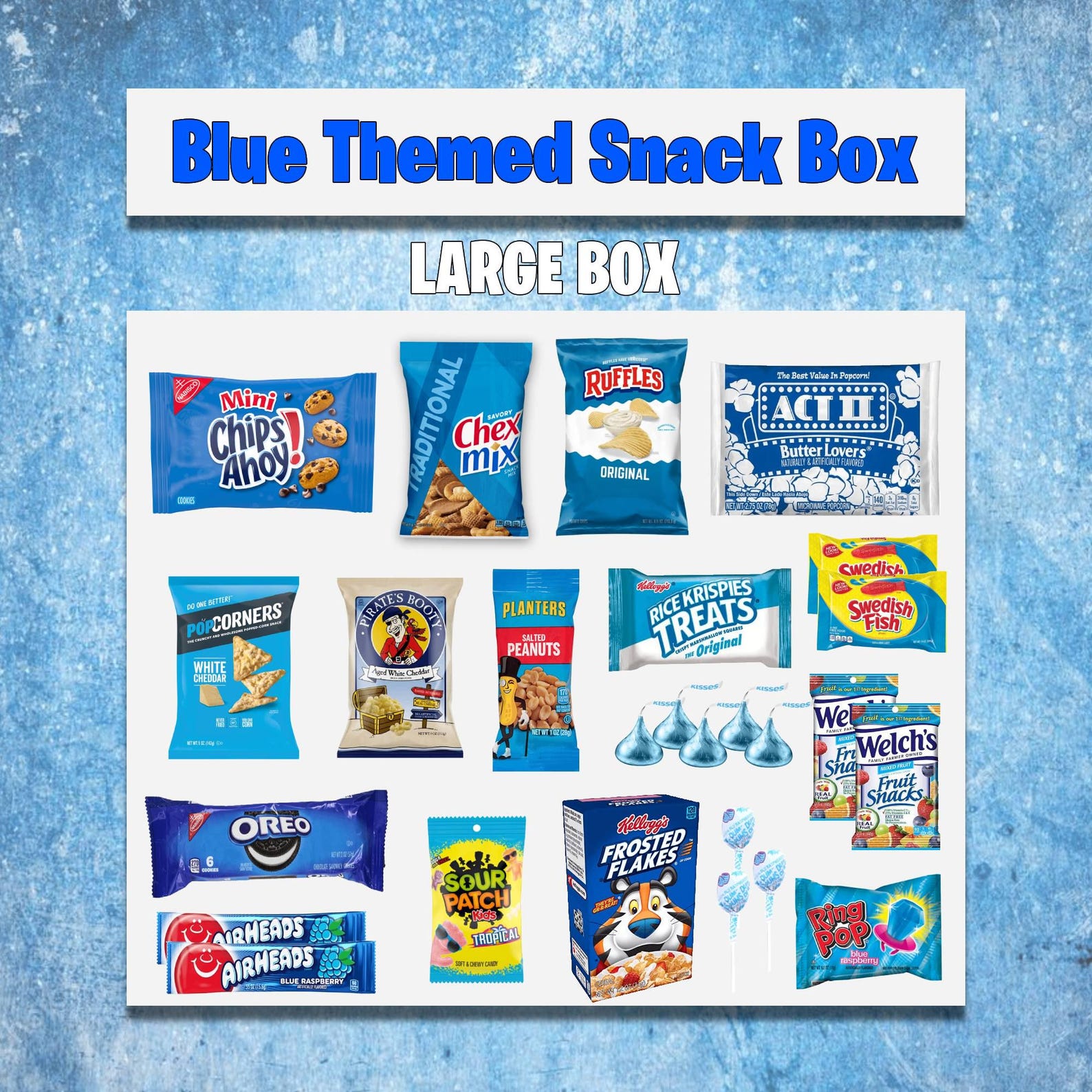Blue Snack Box & Blue Gift Box - Out of the Blue Gift Basket Candy Box ...