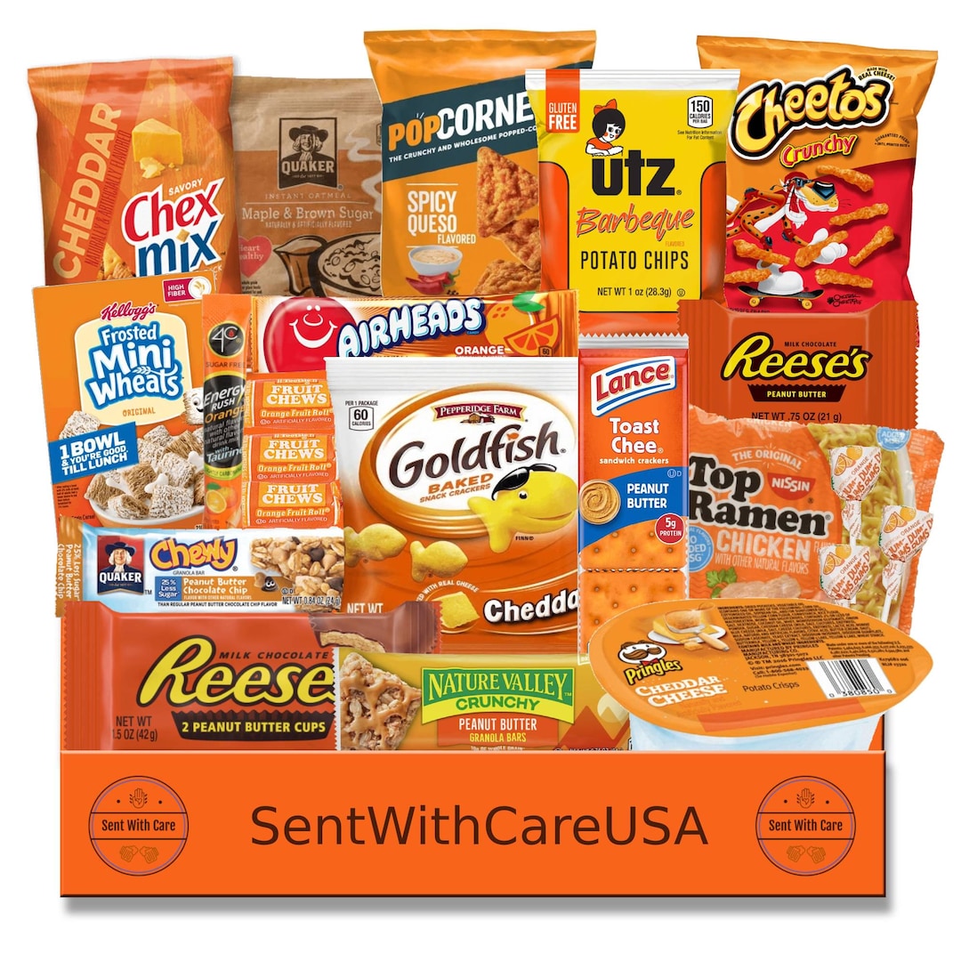 Orange Snack Box & Orange Gift Box - Orange Gift Basket Snacks | Orange ...