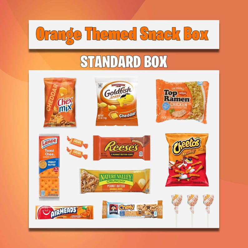 Orange Snack Box & Orange Gift Box - Orange Gift Basket Snacks | Orange ...