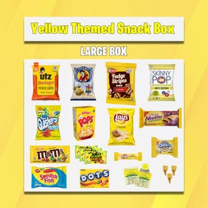 Yellow Snack Box W/ Yellow Snacks - Box of Sunshine Gift Basket ...