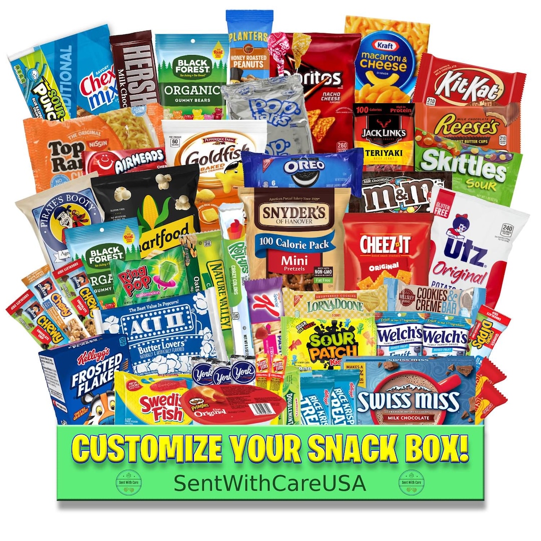 Customizable American Snack Box & Candy Care Package | Birthday Gift 40 ...