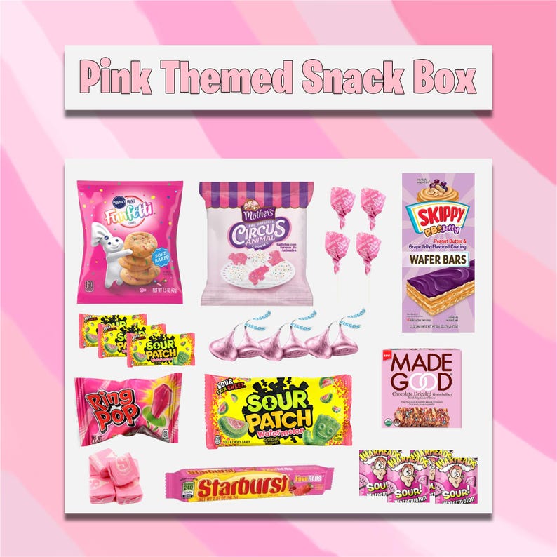Pink Snack Box Pink Gift Box | Pink Gifts for Women for Men | Pink ...
