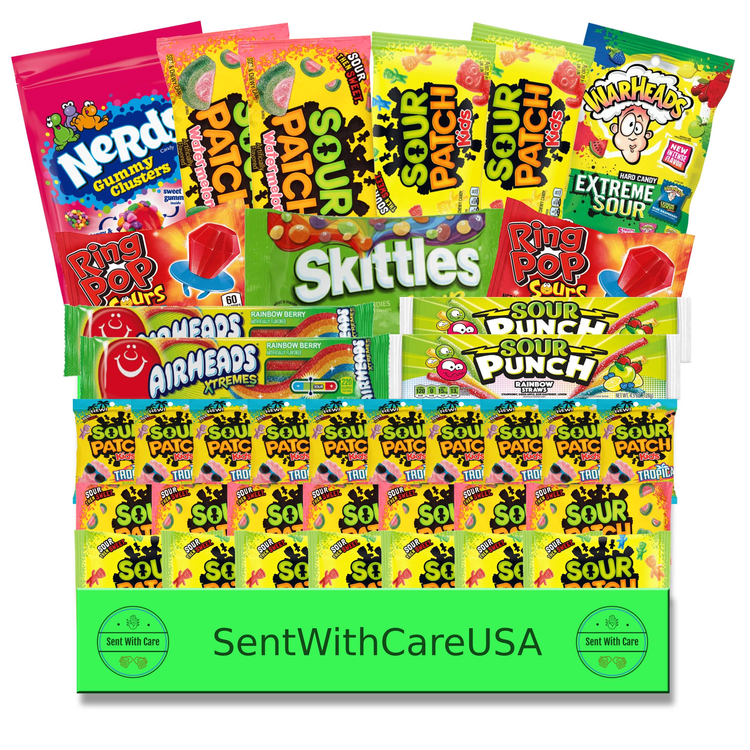 Sour Candy Box Sour Gummy Candy Variety Pack Sour Snacks & College ...