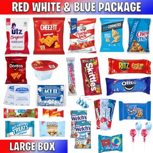 Military Care Package Red White and Blue American Snacks Snack Box ...