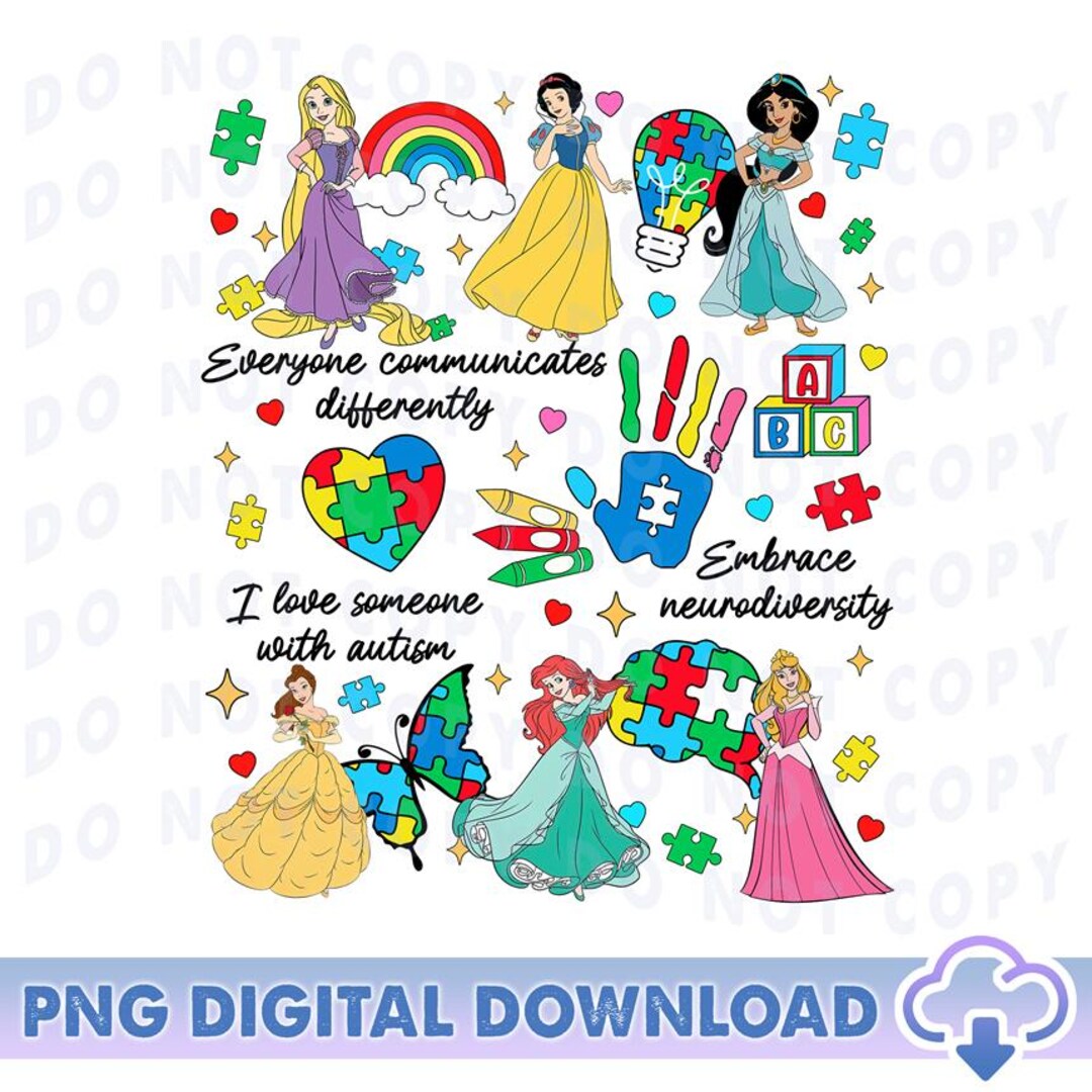 Everyone Communicates Differently PNG, Disneyland Princess Autism Png ...