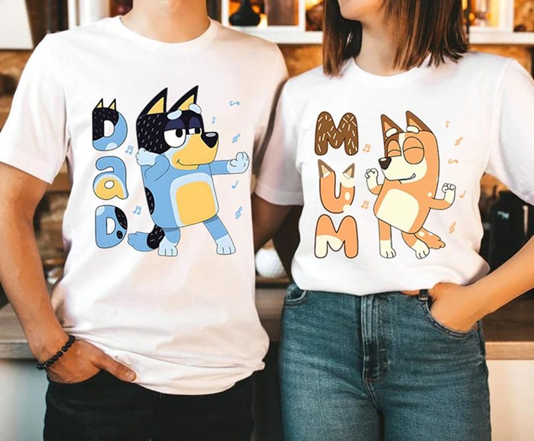 Retro Bluey Family Shirts Family Matching Shirts Bandit Heeler Shirt ...