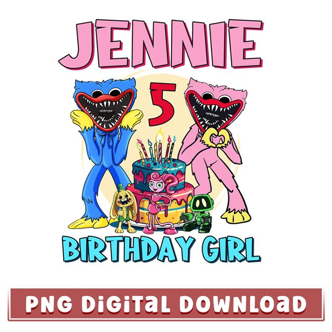 Huggy Wuggy Birthday PNG, Personalized Cartoon Poppy Playtime Png ...