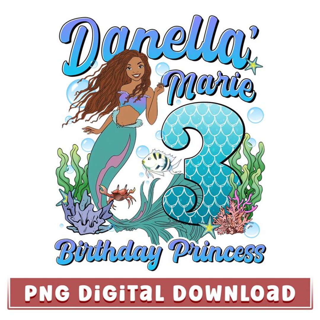 Little Mermaid PNG, African American Little Mermaid Birthday Png ...