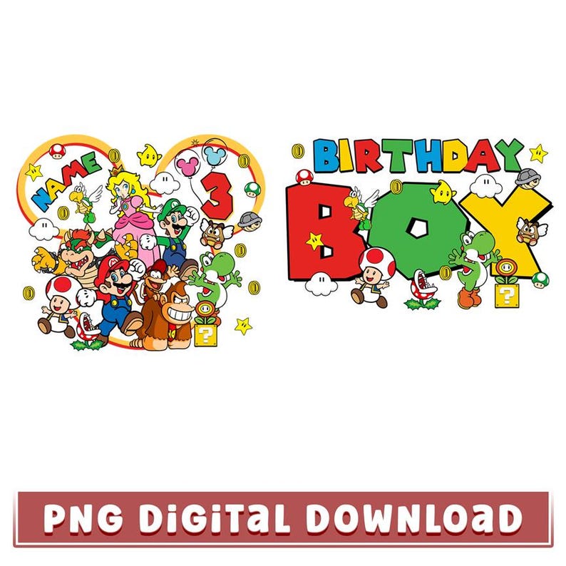 Personalized Mario Birthday PNG, Super Mario Birthday Boy Png, Super ...