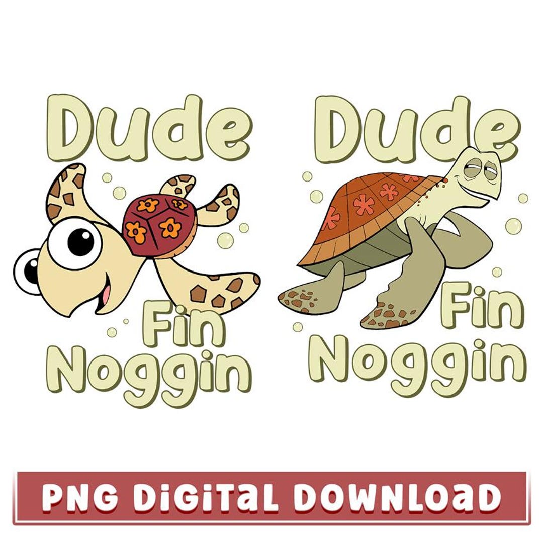 Finding Nemo PNG, Fin Noggin Dude Crush Png, Dad Son Png, Sea Turtle ...