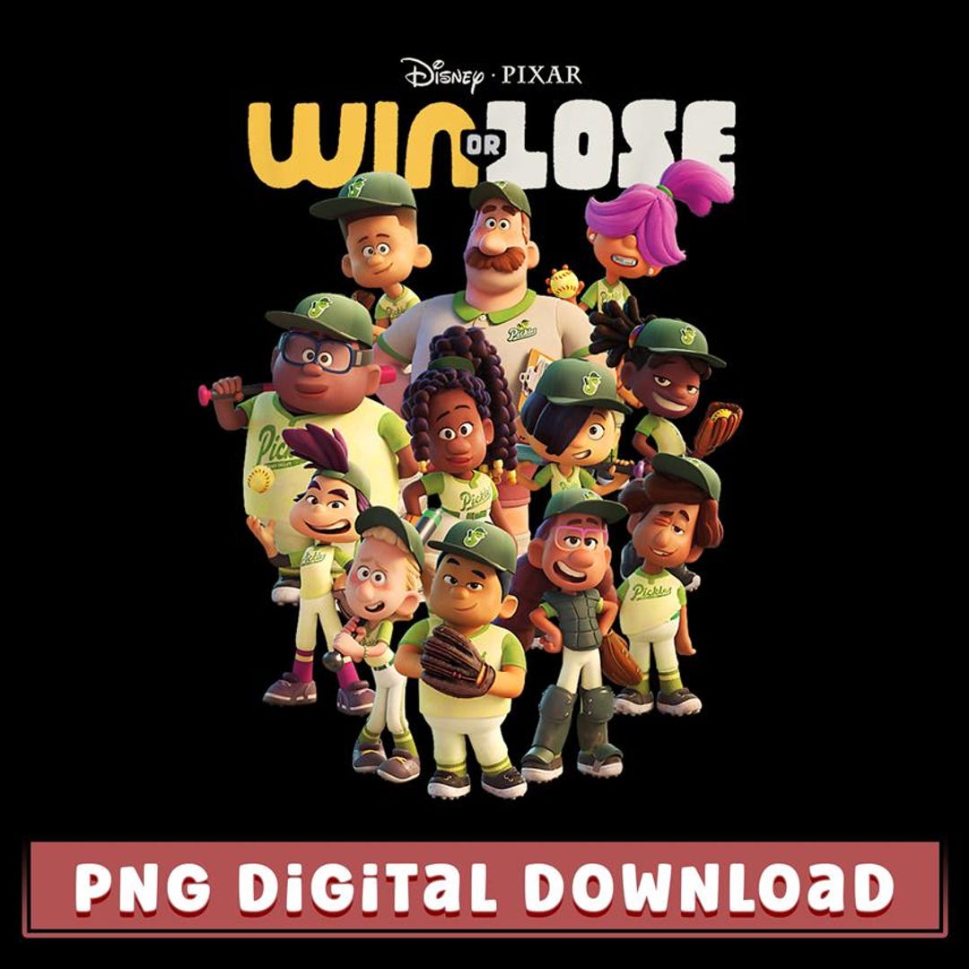 Disneyland Pixar Win or Lose Pickles Team Group Shot PNG, Disneyland Win or Lose 2025 Matching ...