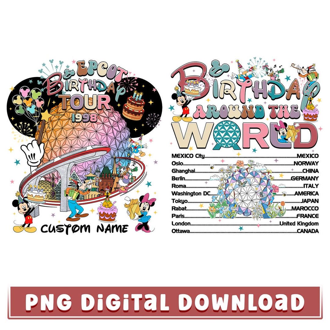Disneyland Epcot Birthday Tour PNG, Birthday Around the World Png ...
