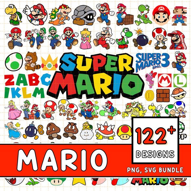 Super Mario PNG Bundle, Super Mario Bundle, Super Mario Transparent PNG ...