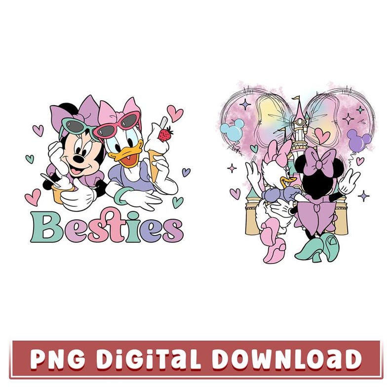 Disneyland Minnie Mouse and Daisy Duck Besties PNG, Disneyland Girl ...