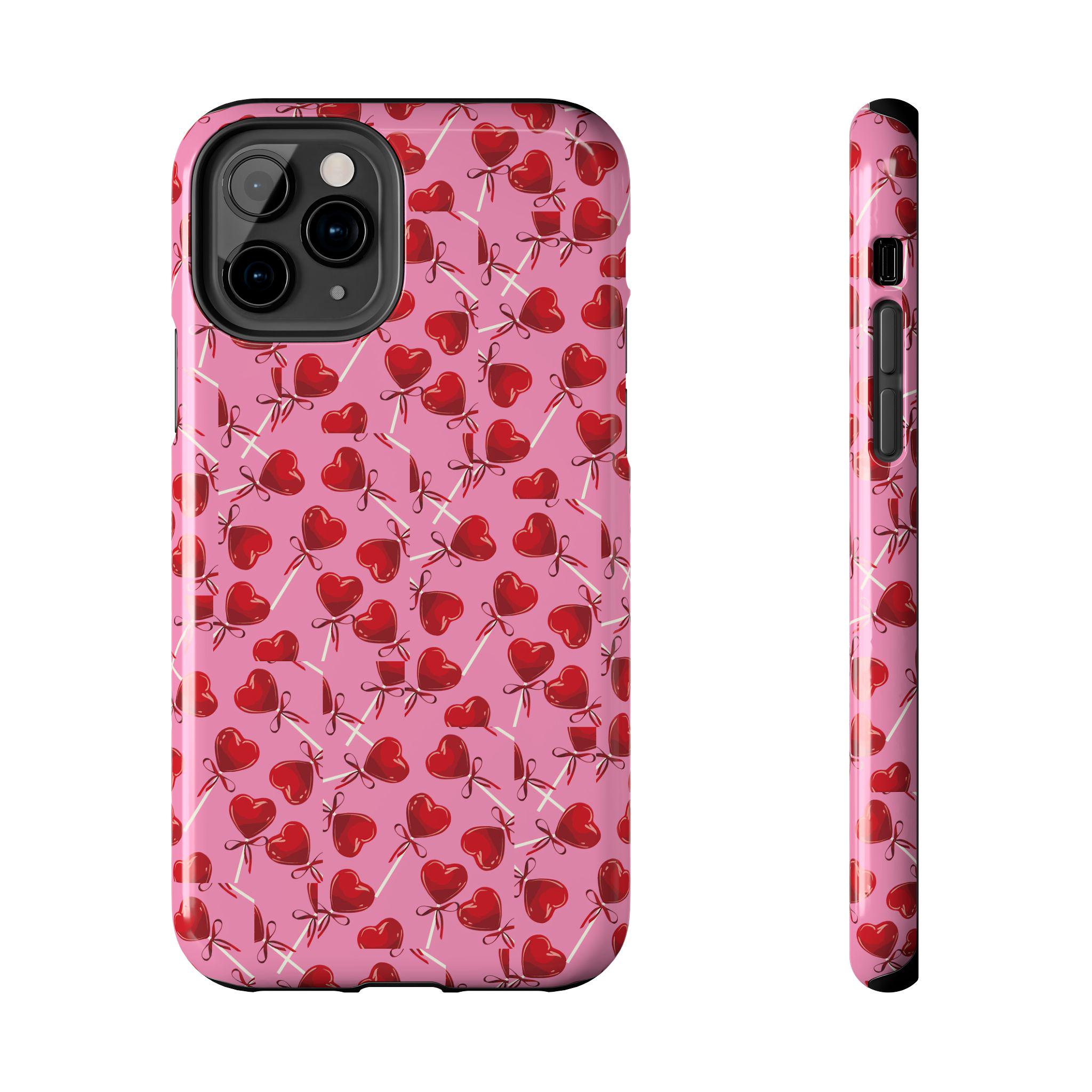 Candy Heart Lollipop Tough Phone Case - Protective Cover, Valentine's ...