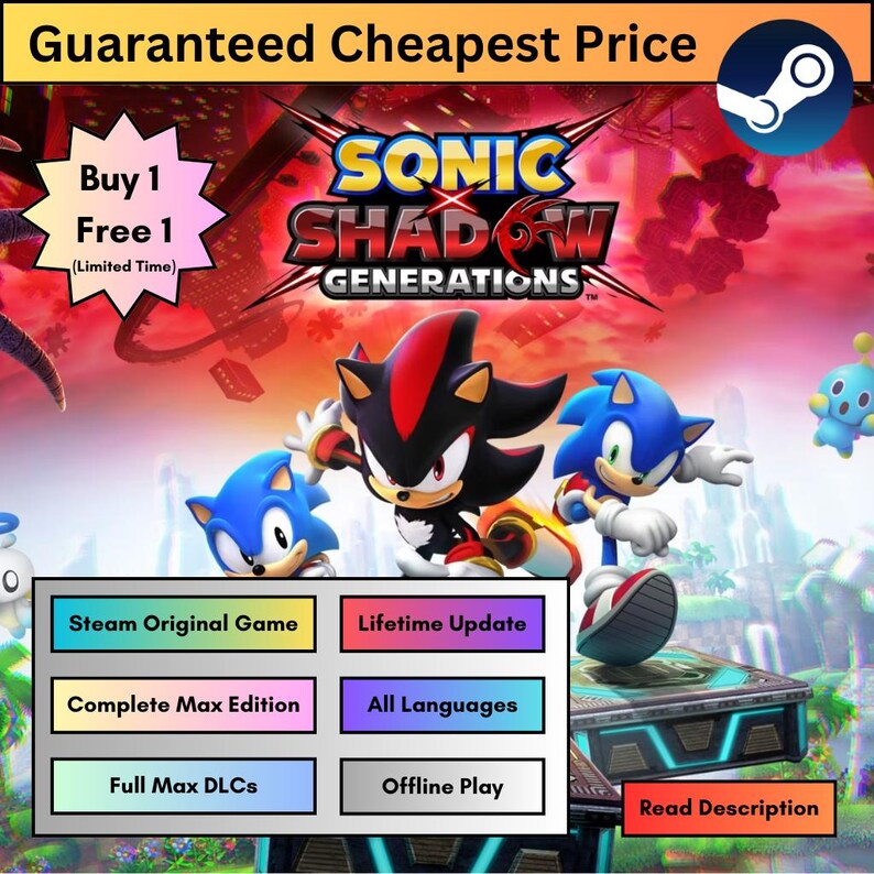 Sonic X Shadow Generations Instant Delivery World Wide Not a Key Read ...