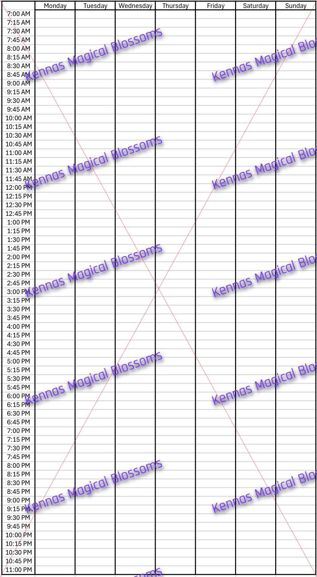 Printable Timeblock Weekly Schedule | Monday–sunday | Color-in Planner ...