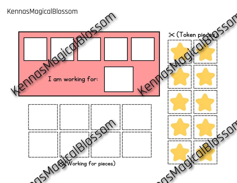 Red Printable ABA Token Board | Digital Download Behavior Chart for ...