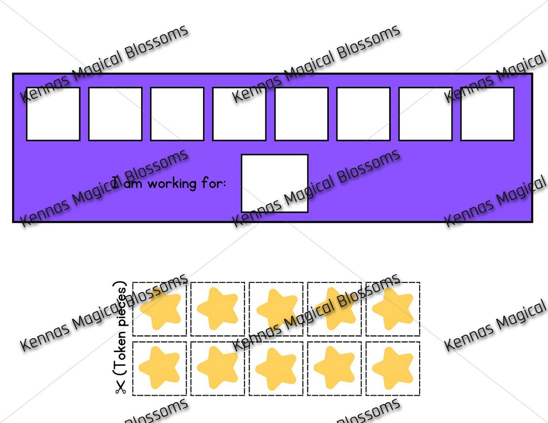 Purple Printable ABA Token Board | Digital Download Behavior Chart for ...