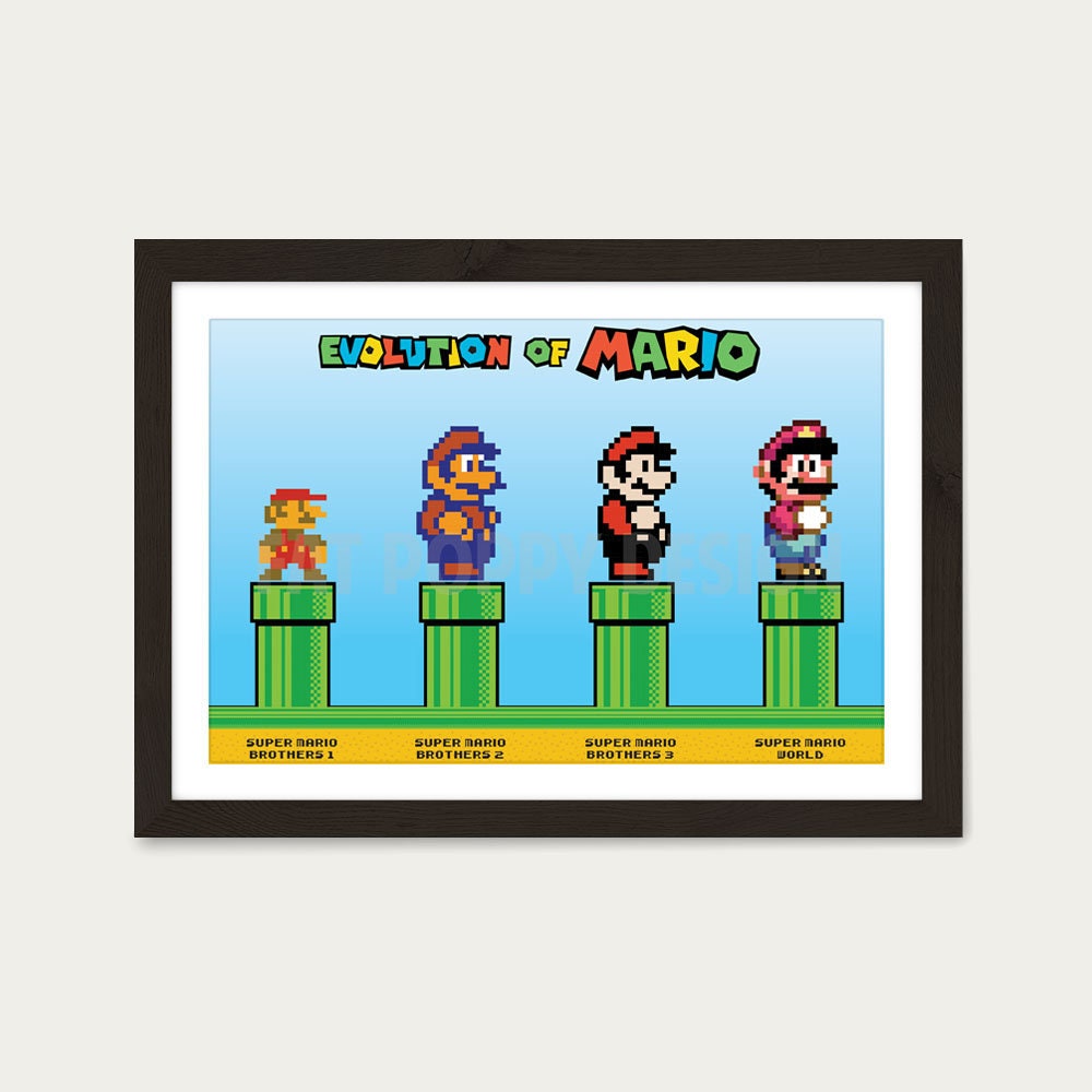 Evolution Of Mario Poster