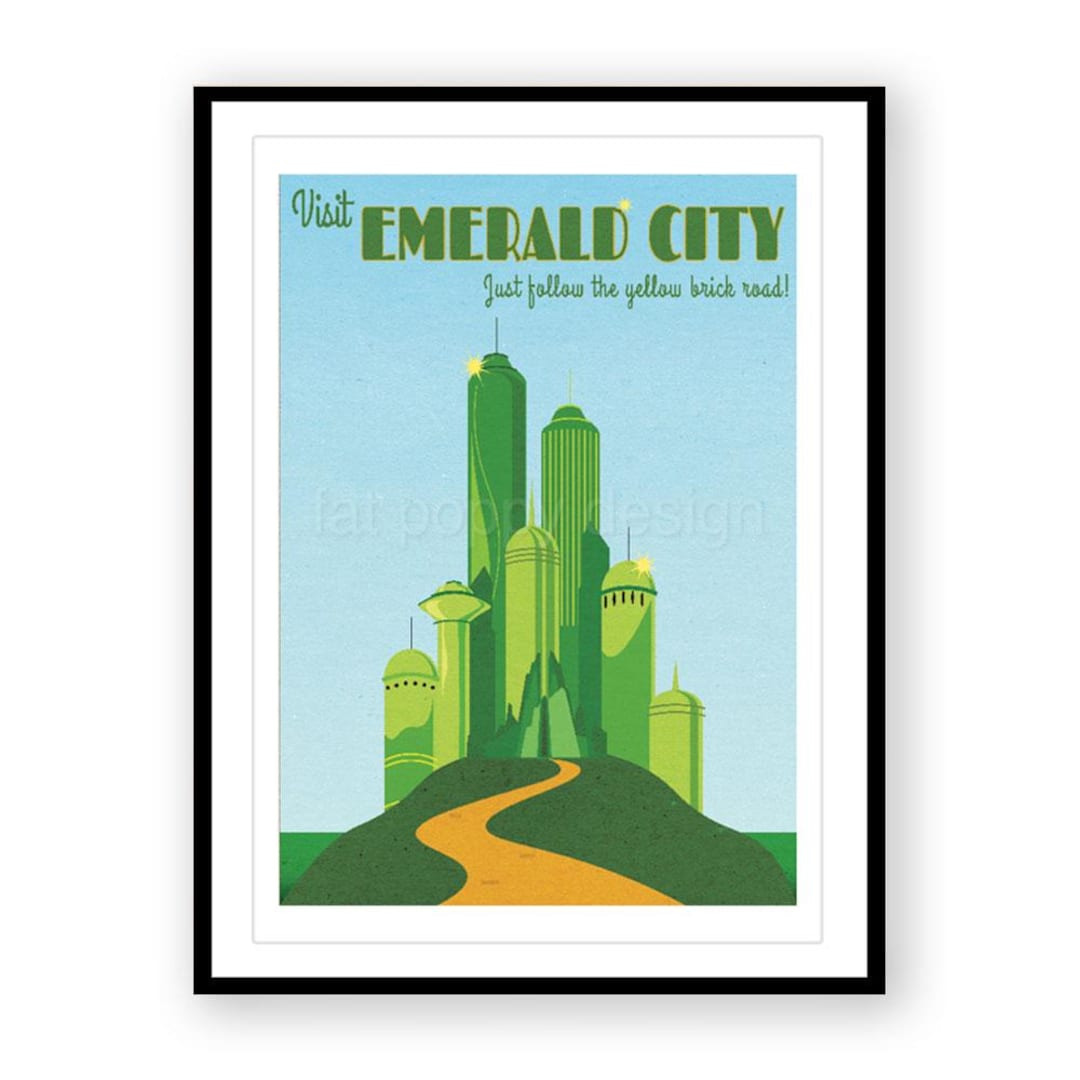 Emerald City Travel Poster Print – Wizard of Oz Giclée Wall Art (8x10 ...