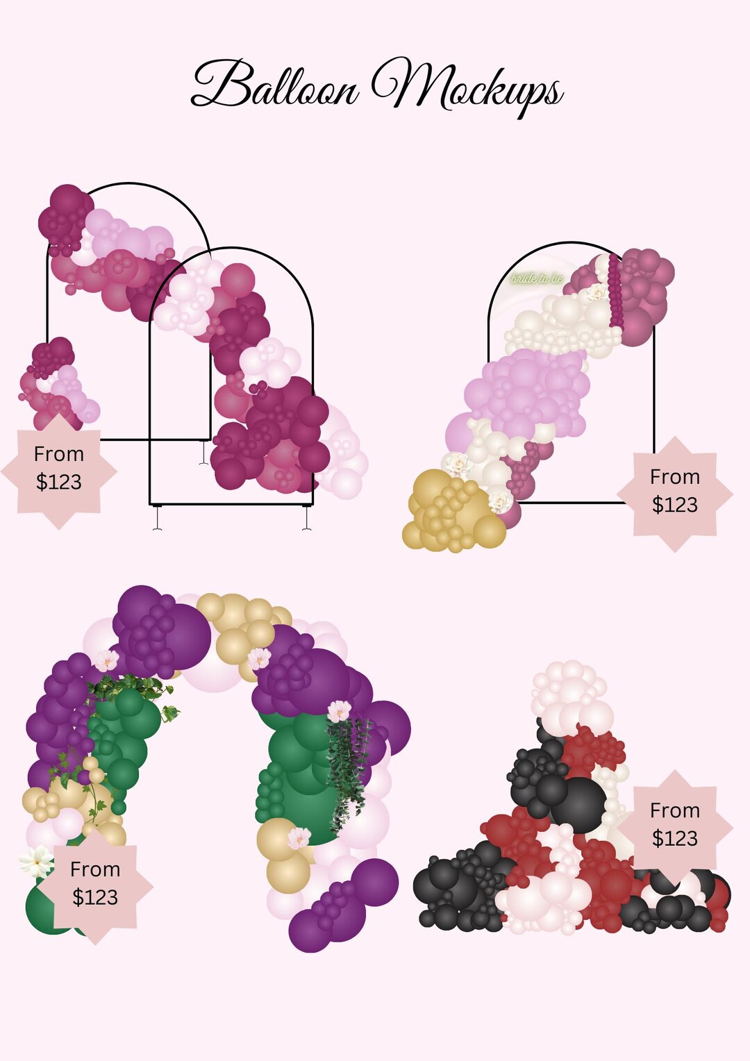 Editable Balloon Menu Template - Customizable Party Decoration Pricing ...