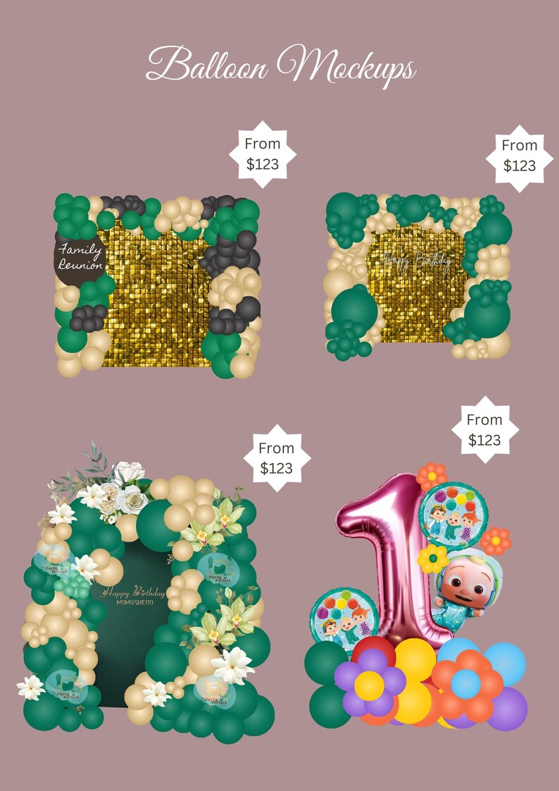 Editable Balloon Menu Template - Customizable Party Decoration Pricing ...