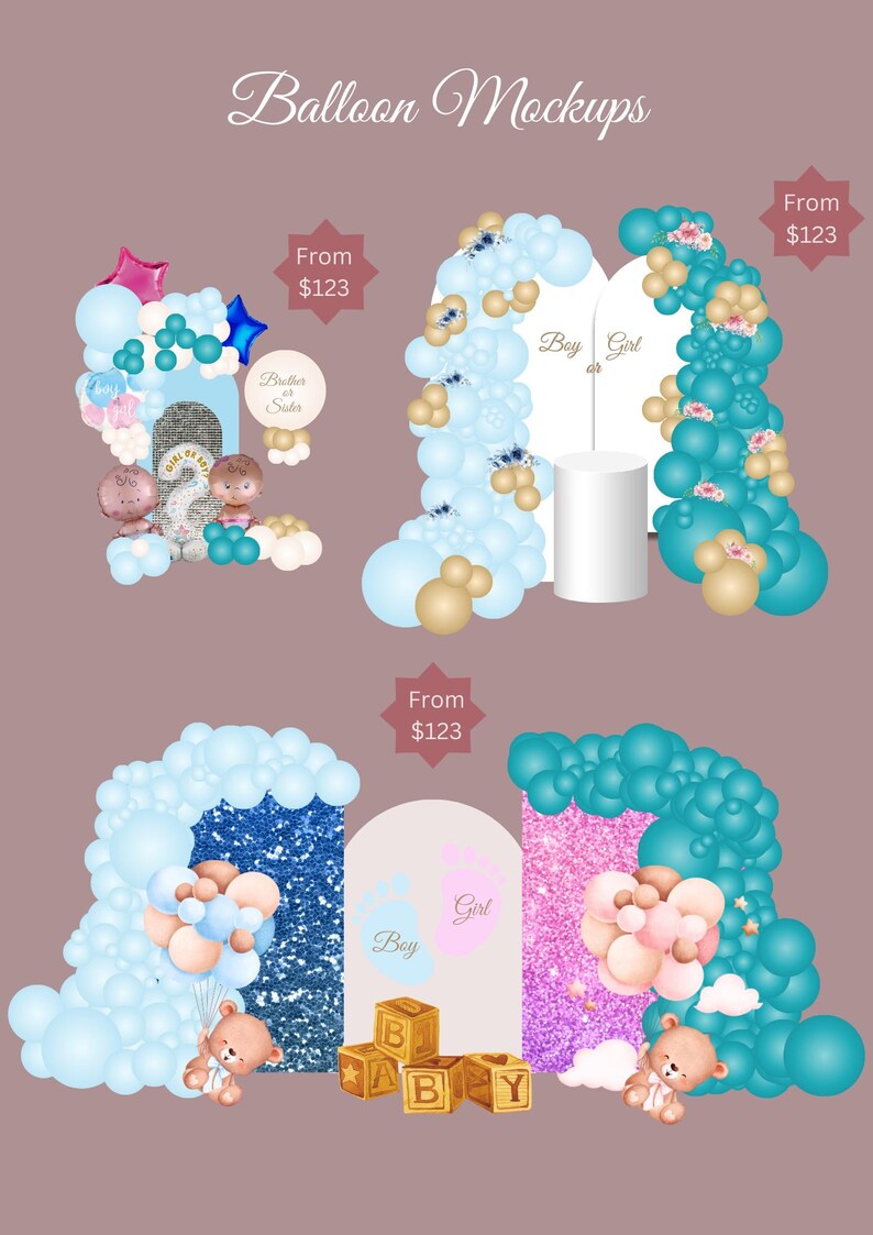 Editable Balloon Menu Template - Customizable Party Decoration Pricing ...