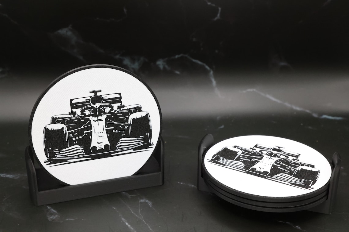 Formula 1 Racing 3D Printed Coaster Set – Car Enthusiast Gift, F1 Drink ...