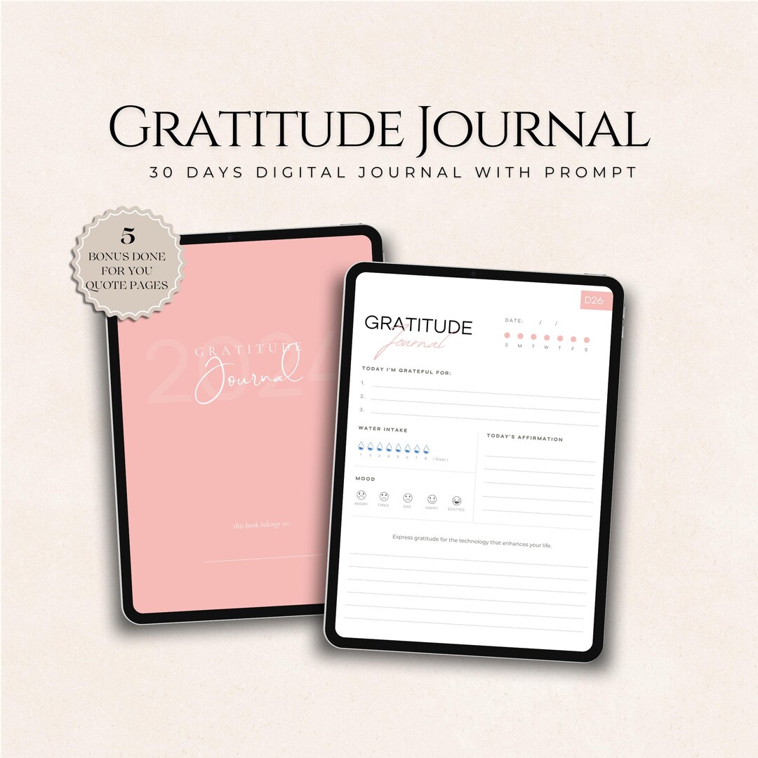 30-day Gratitude Journal as Daily Gratitude | Joy Journal | Self ...