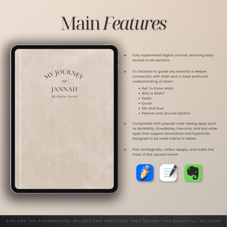 Muslim Journal | Road to Jannah Digital Planner (goodnotes, Notability ...