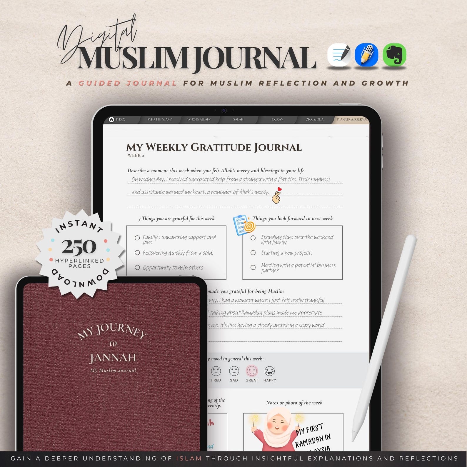 Muslim Journal | Road to Jannah Digital Planner (goodnotes, Notability ...