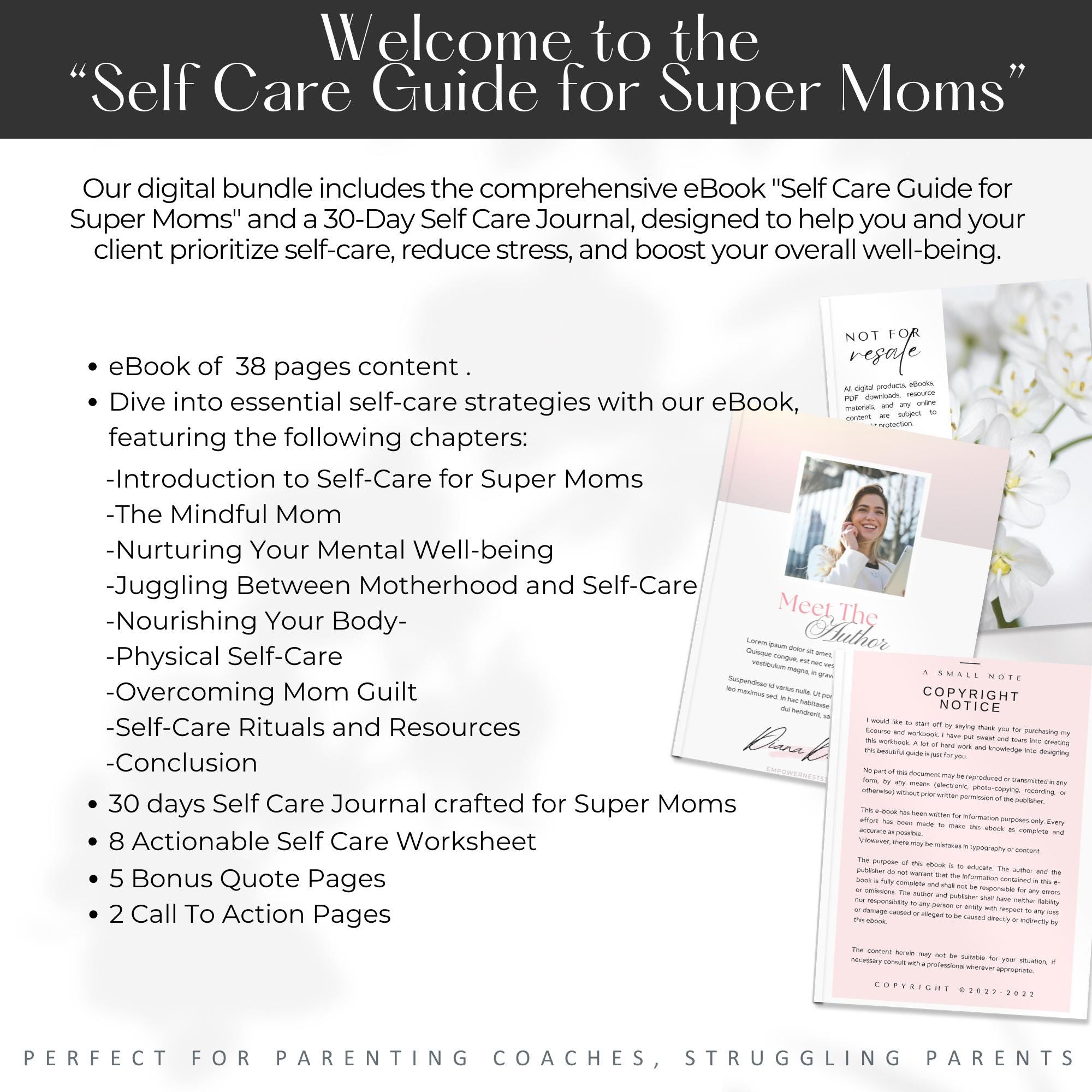 Self Care for Super Moms Workbook | Coaching Content for New Mother ...