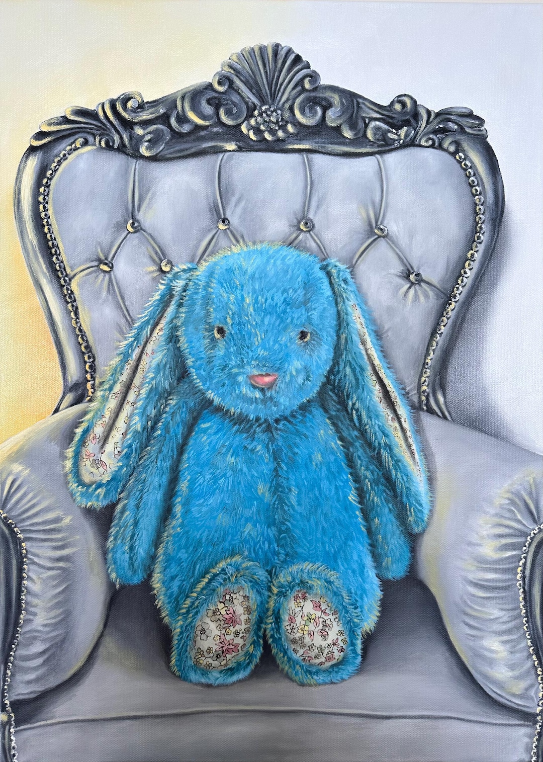 Bunny Oil Painting Original, Signed Oil Painting for Home, Gift for Art ...