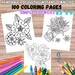 100 Simple Flowers Printable Coloring Pages - PDF Digital Download Easy ...