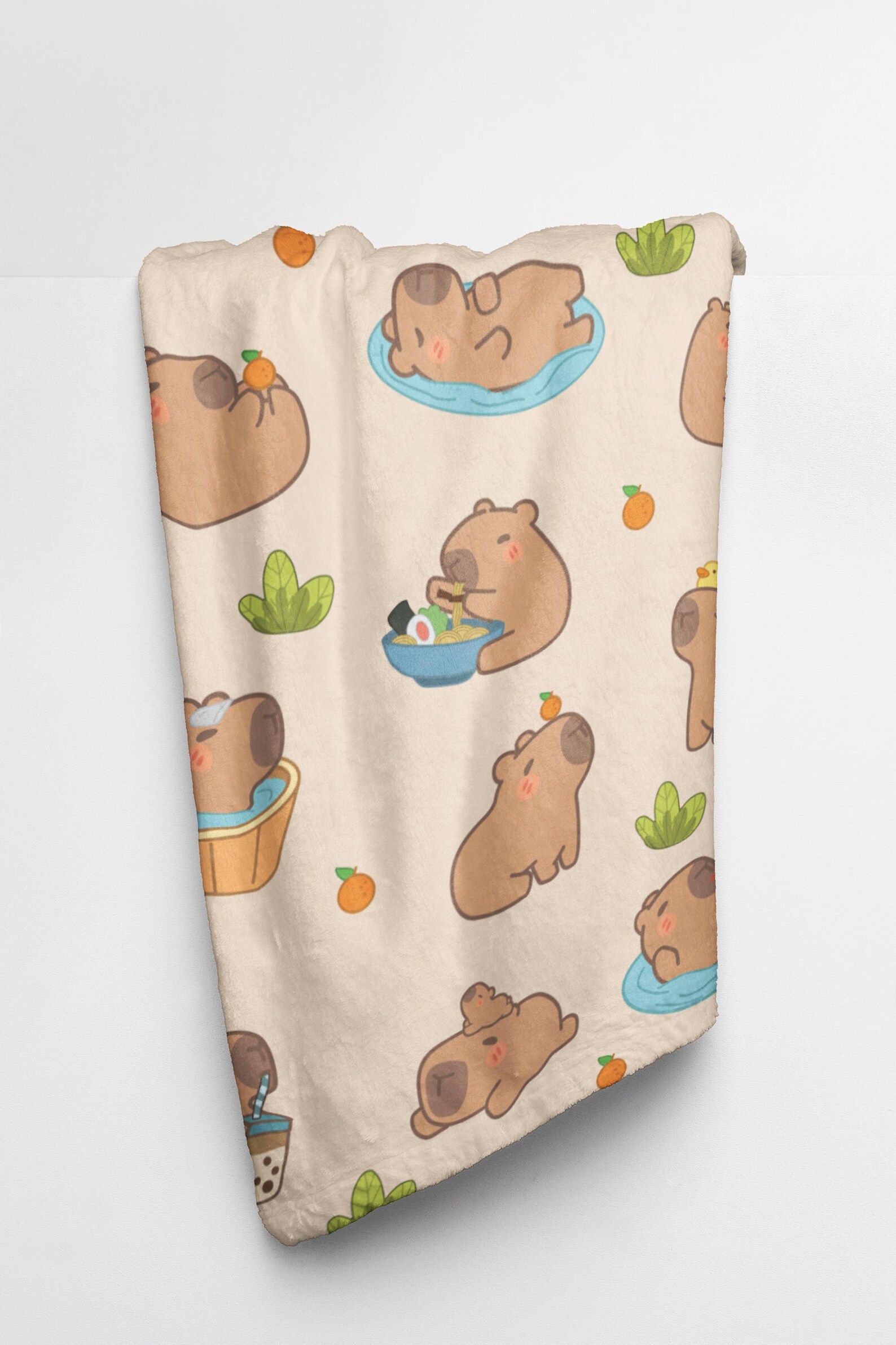 Capybara Blanket - Ultra Soft Fleece 60x50 Inches, Cute Animal Throw ...
