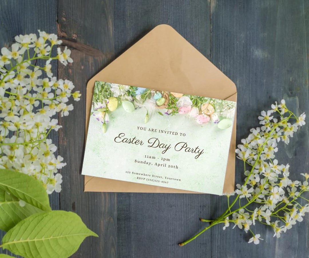 Easter Party Invite | Personalized Party Invitation Template ...