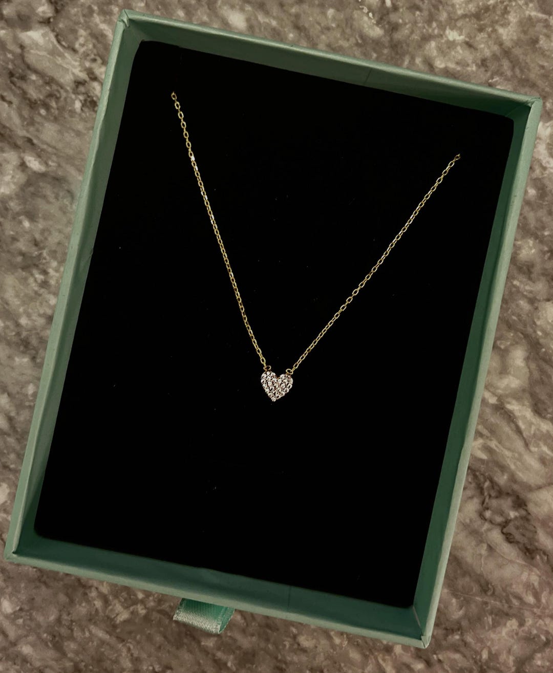 14K Gold Tiny Heart Necklace- Daint Heart Necklace Gold- Tiny Heart ...