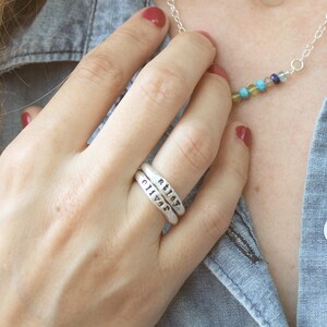 Stacking Rings With Names | Stackable Name Rings | Thick Rings ...