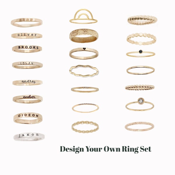 Stackable Name Rings - Etsy