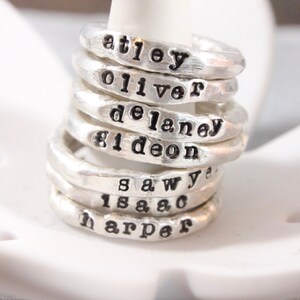 Stacking Rings With Names | Stackable Name Rings | Thick Rings ...