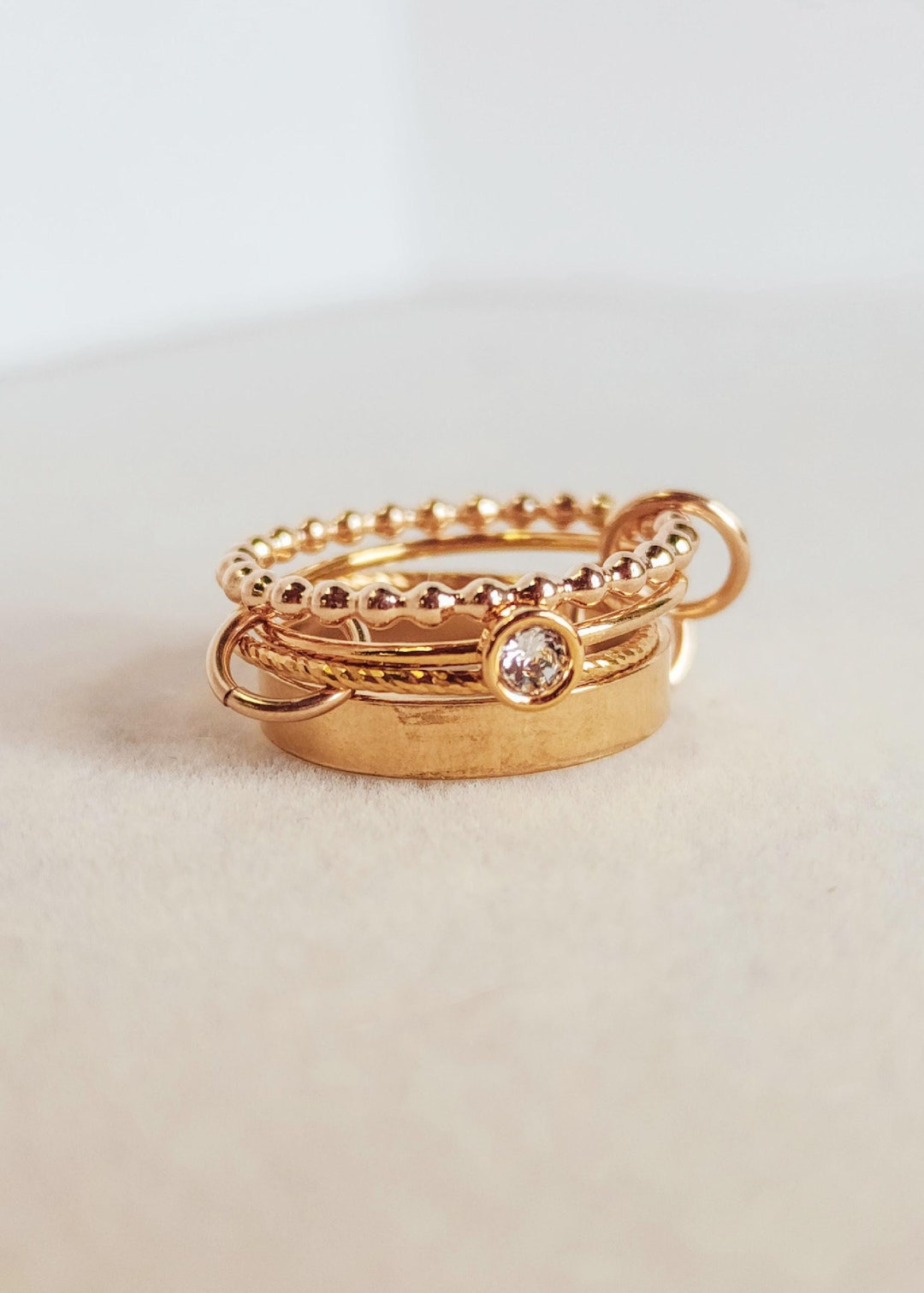 Gold Inter Connected Stacking Rings Multi Linked Rings Multi Band ...