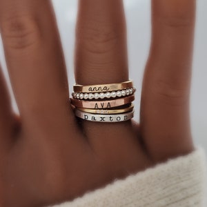 Stackable Rings | Personalized Name Rings | Mixed Metals | Name Rings ...