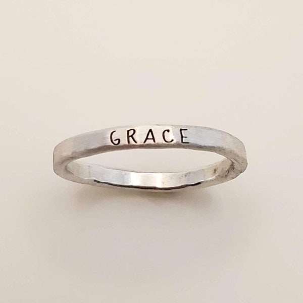 Stackable Name Ring - Etsy