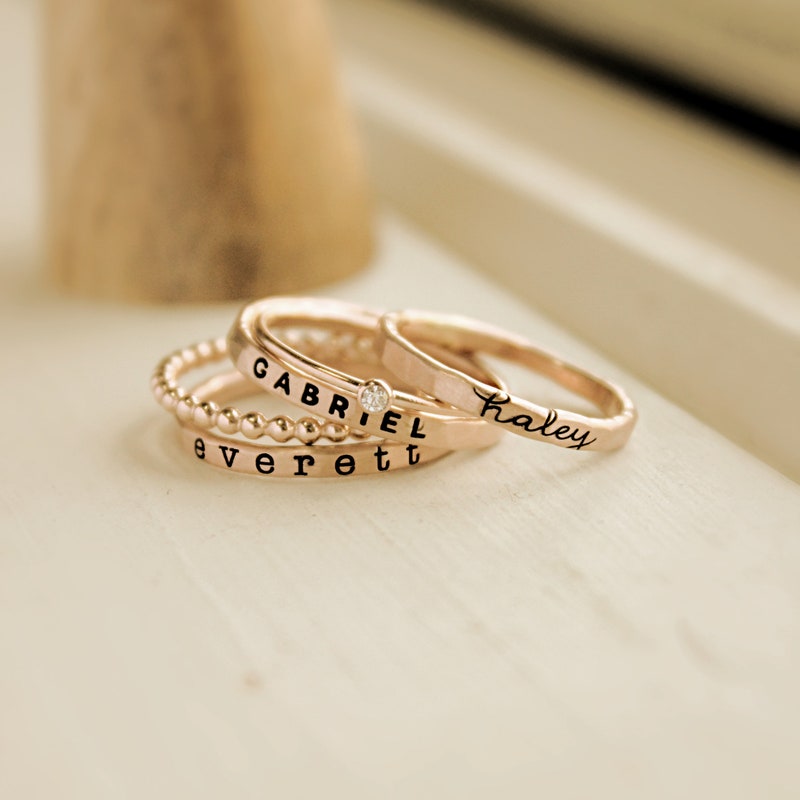 Name Rings Stackable - Etsy