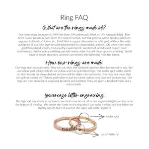 Personalized Stackable Name Ring, 14k Gold Filled & Silver, Custom ...