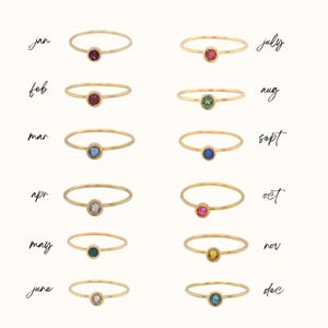 Class Ring | Stacking Ring Set With Year and Birthstone | 2025 & 2026 ...