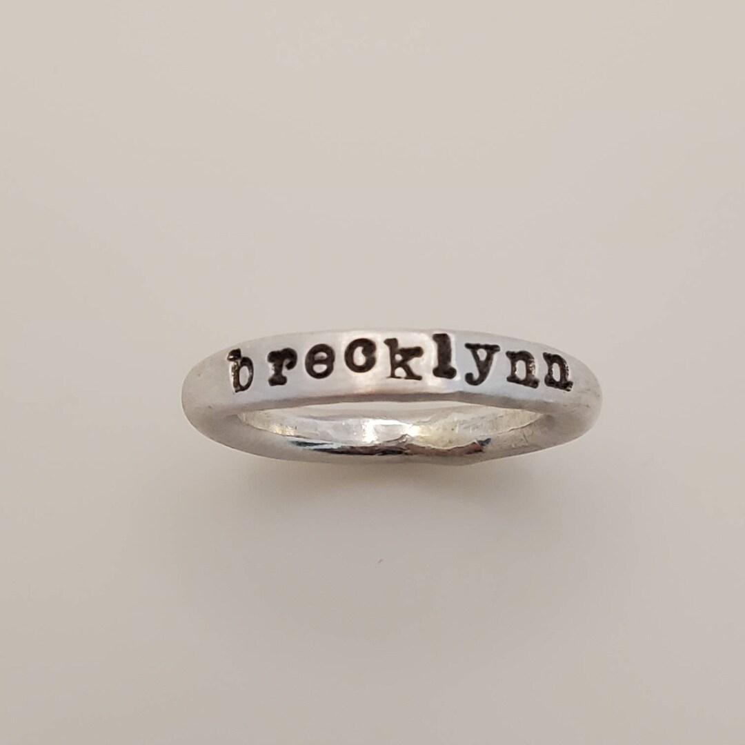 Handmade Personalized Name Ring | Sterling Silver Stacking Band ...